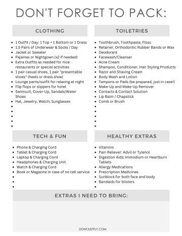 Best Packing List for Teens: Mom-Approved! - Don't Just Fly